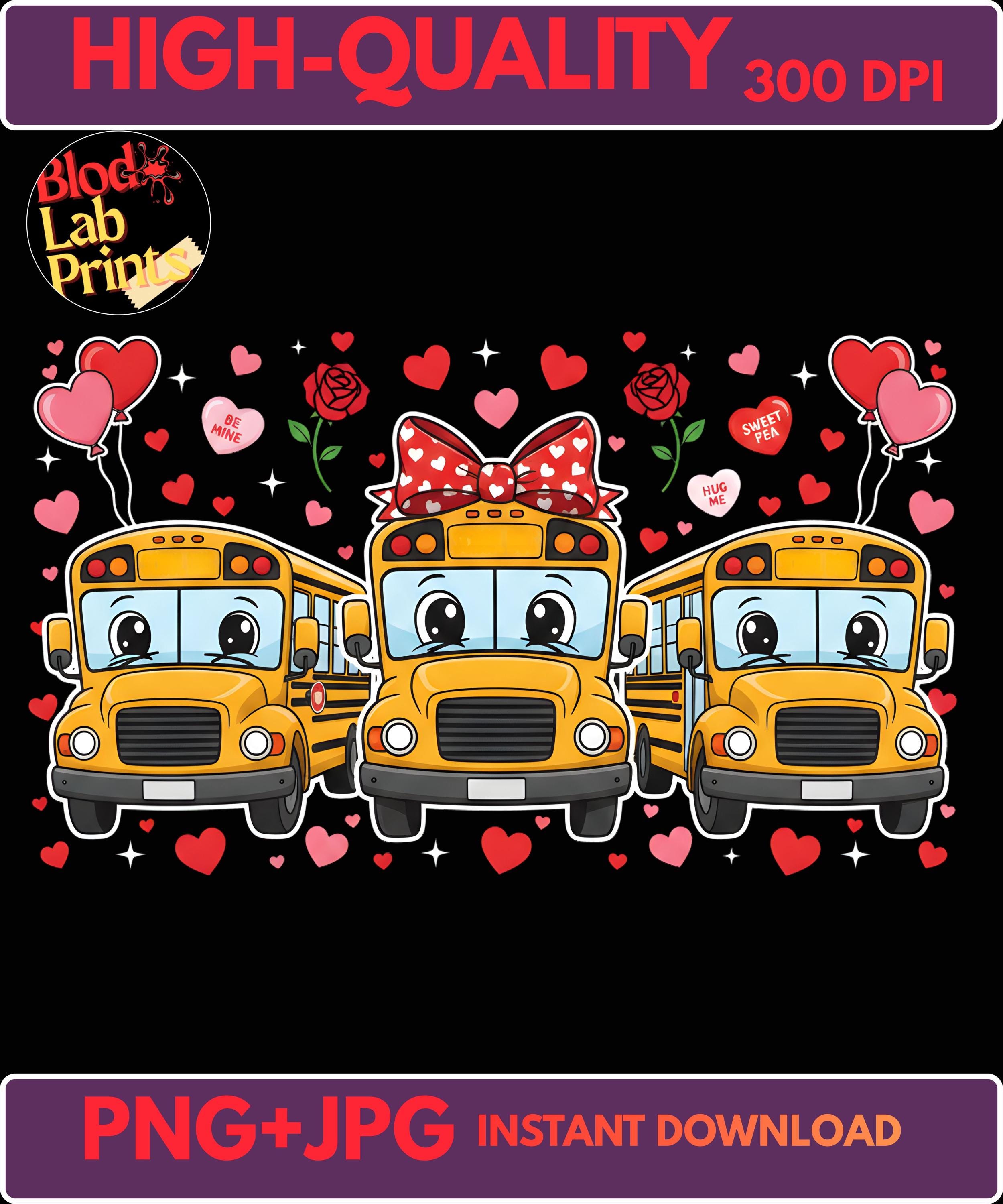 School Bus Valentine PNG, Retro Design (digital Download) - Etsy