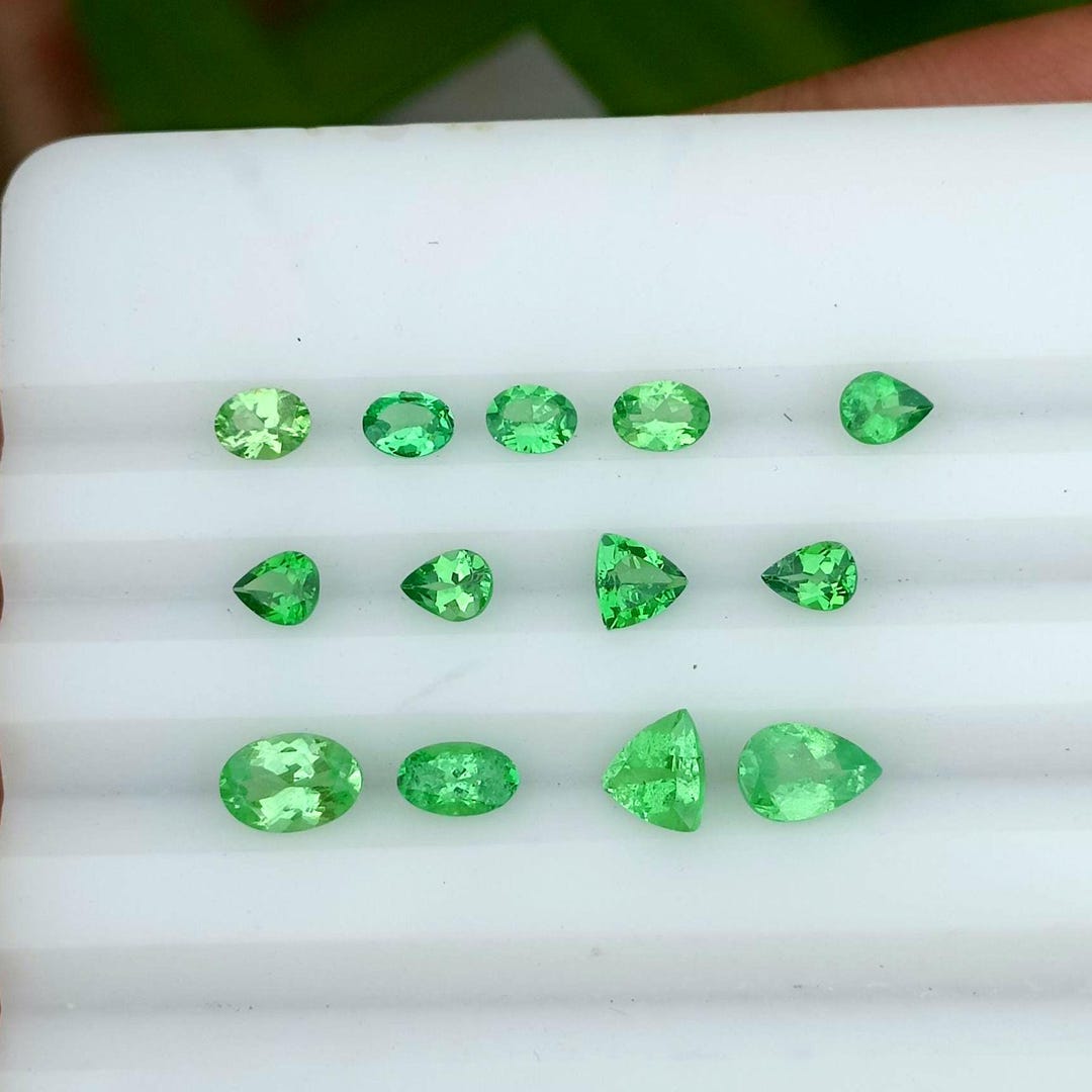Tsavorite Garnet Parcel Mixed Shape Green Gemstones - Etsy