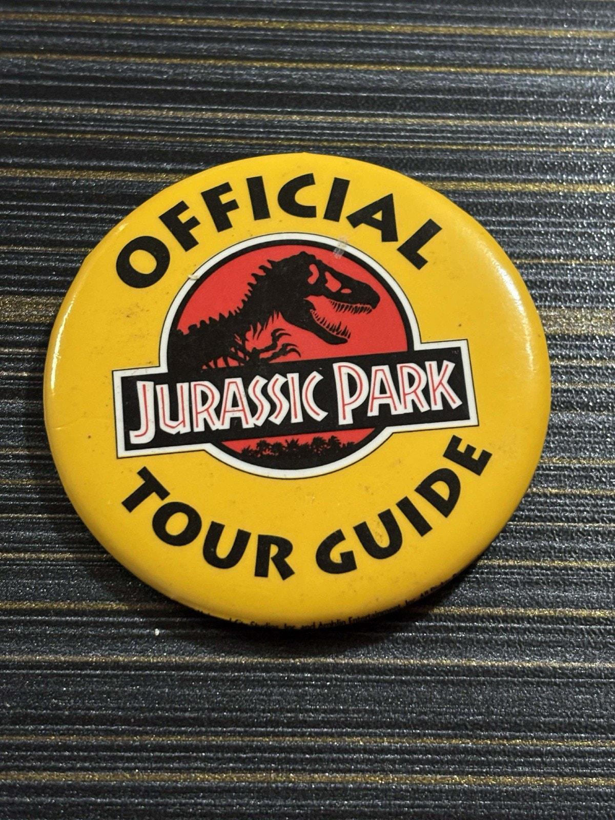 Vintage 1993 Official Jurassic Park Tour Guide Movie Promo Pinback ...