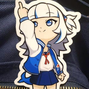 Gura Sticker Middle Finger - Etsy
