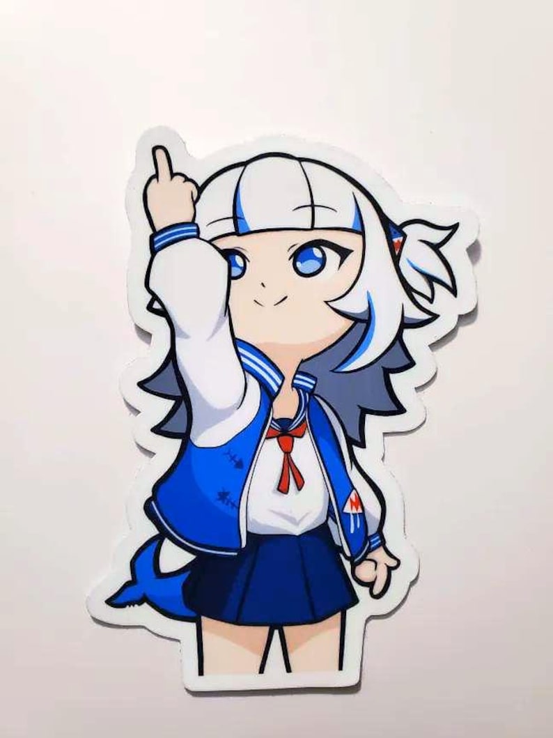 Gura Sticker Middle Finger - Etsy