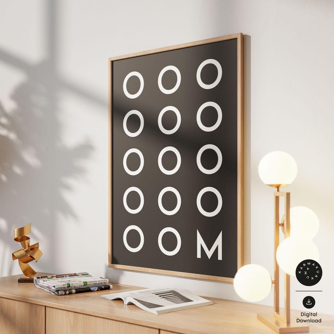 OM – Minimalist Typography Poster – Black and White – Digital Download ...