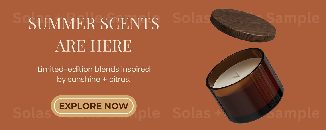 Warm + Earthy Website Banner Template Pack for Candle Shops – Wix ...