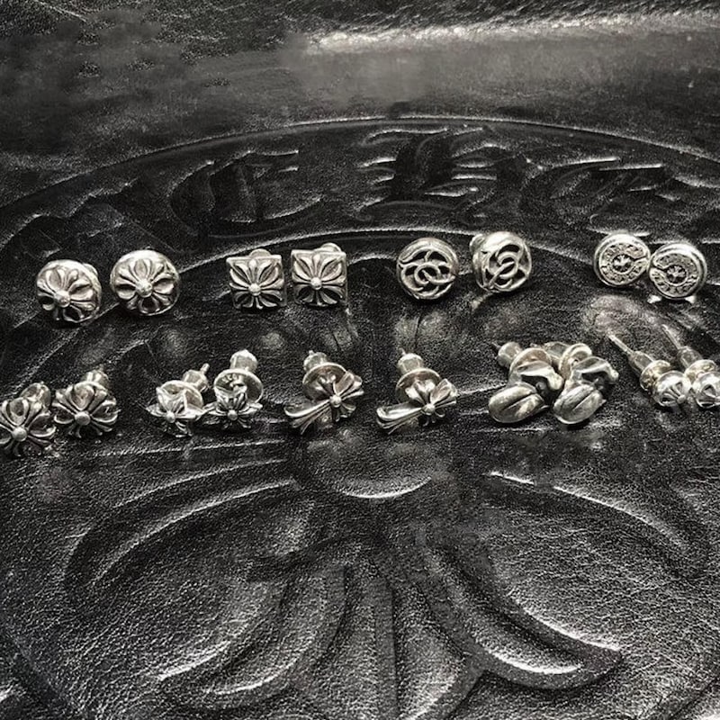 Chrome heart ohrringe - Etsy.de