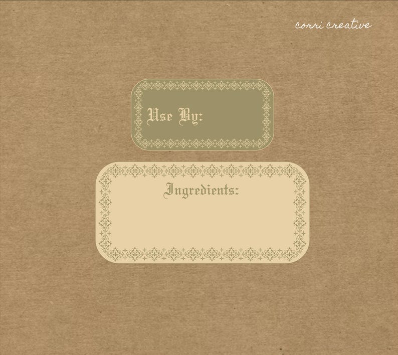 Medieval Apothecary Label Bundle – 'ingredients' and 'use By' – 3.5"x2 ...