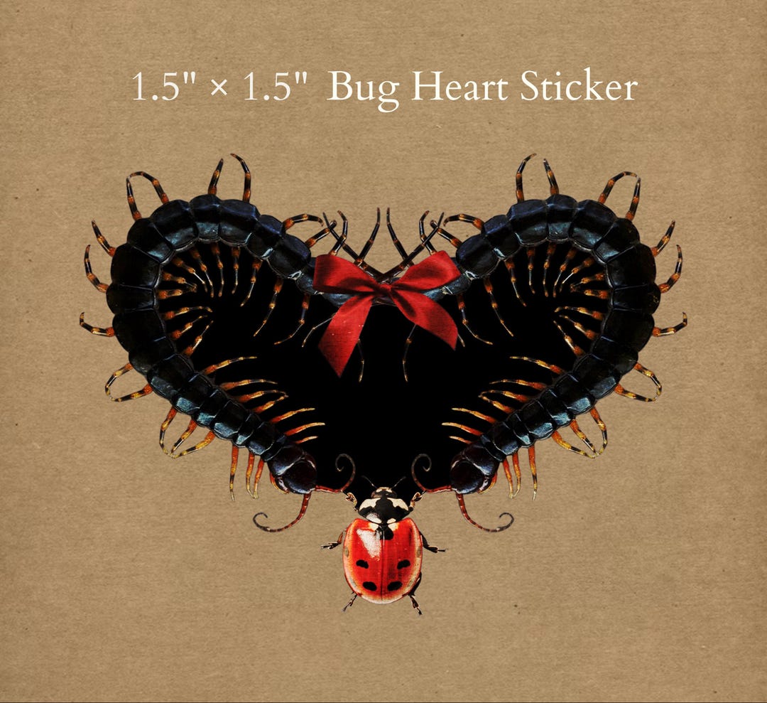Gothic Bug Heart Sticker - Printable Sticker Sheet - Etsy
