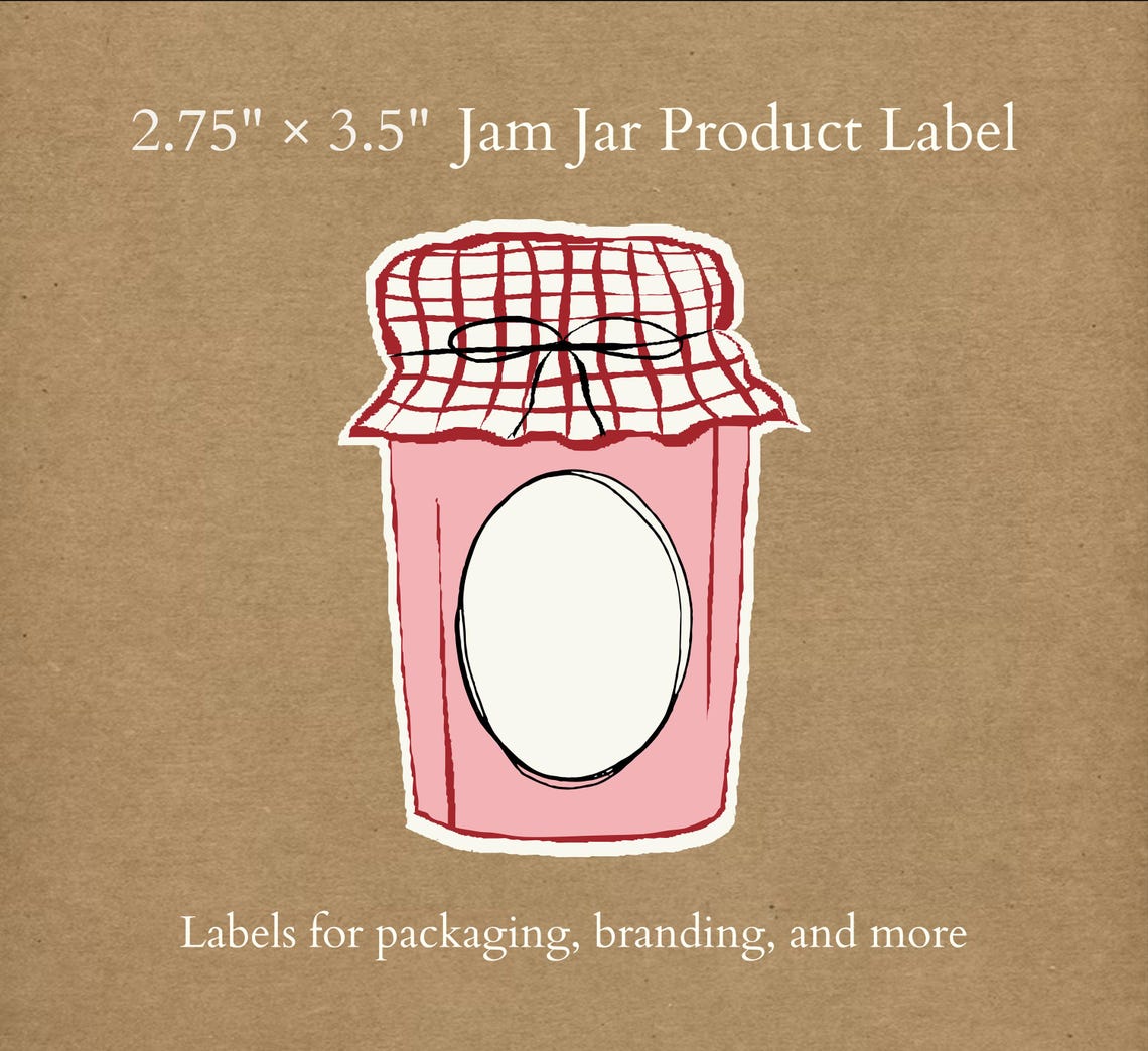 Cottagecore Jam Jar Printable Labels – 2.75" × 3.5" Stickers for ...