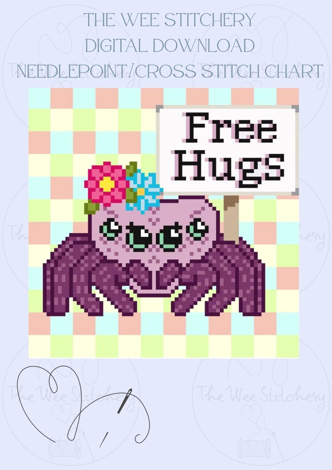 Needle Point Chart/cross Stitch Chart, Spooky, Quirky, Spider, Autumn ...
