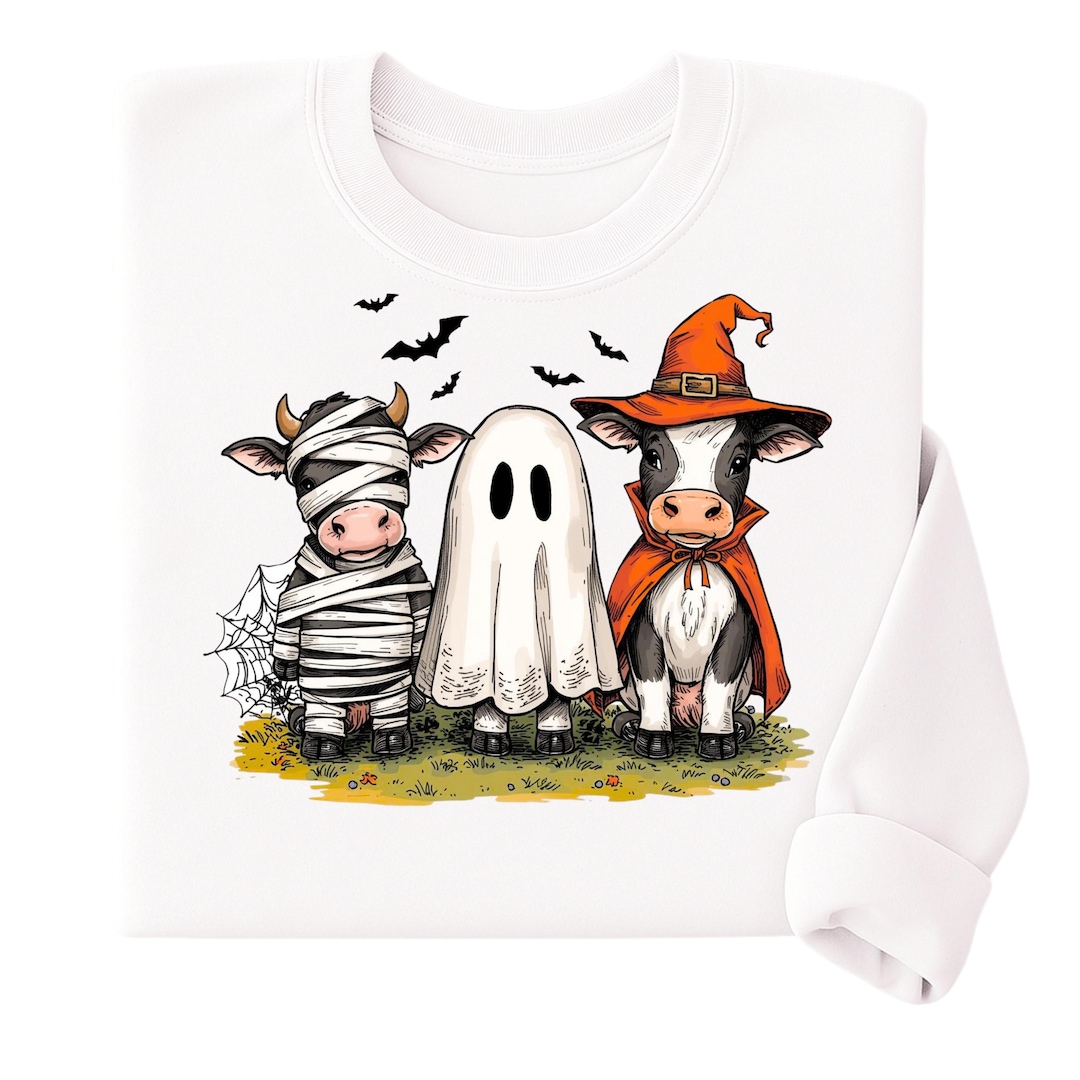 10 Cute Halloween Cow Cliparts – Mummy, Ghost & Witch Cows – Funny Farm ...