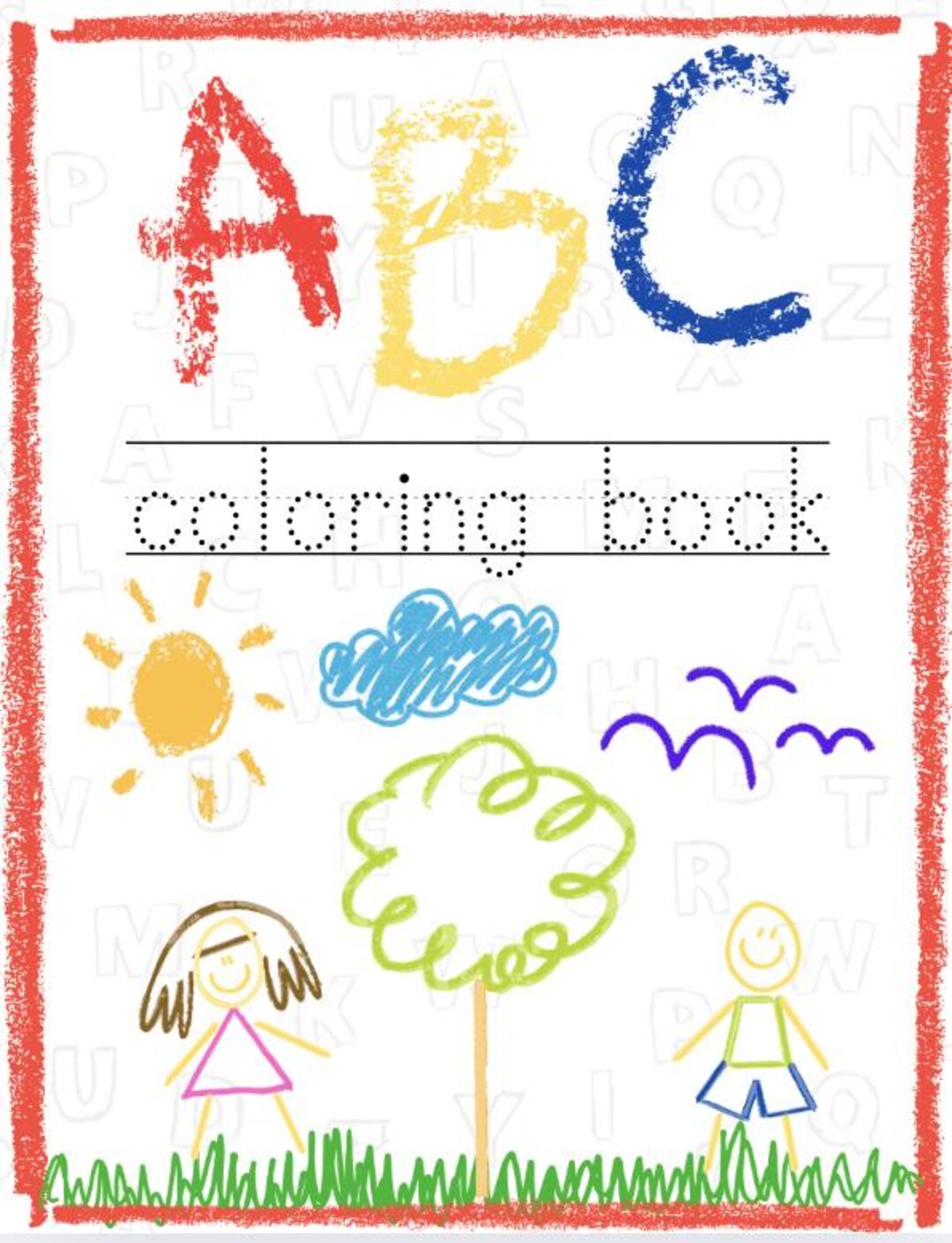 Trace and Color Coloring Book - Etsy