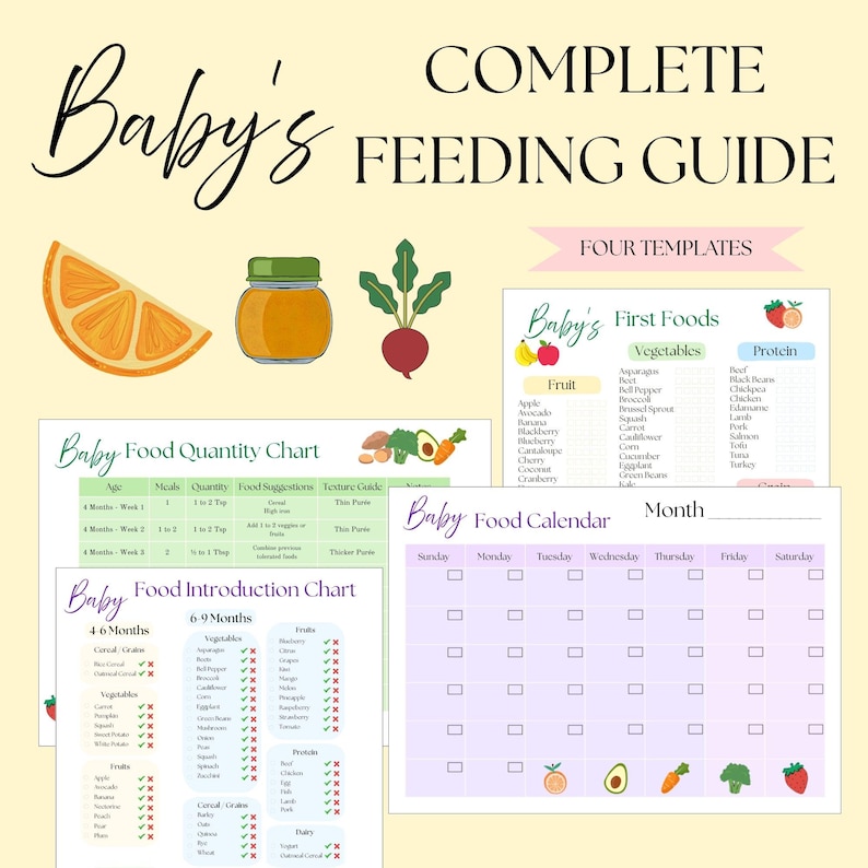 Baby Feeding Guide Templates: Food Introduction Chart (printable ...