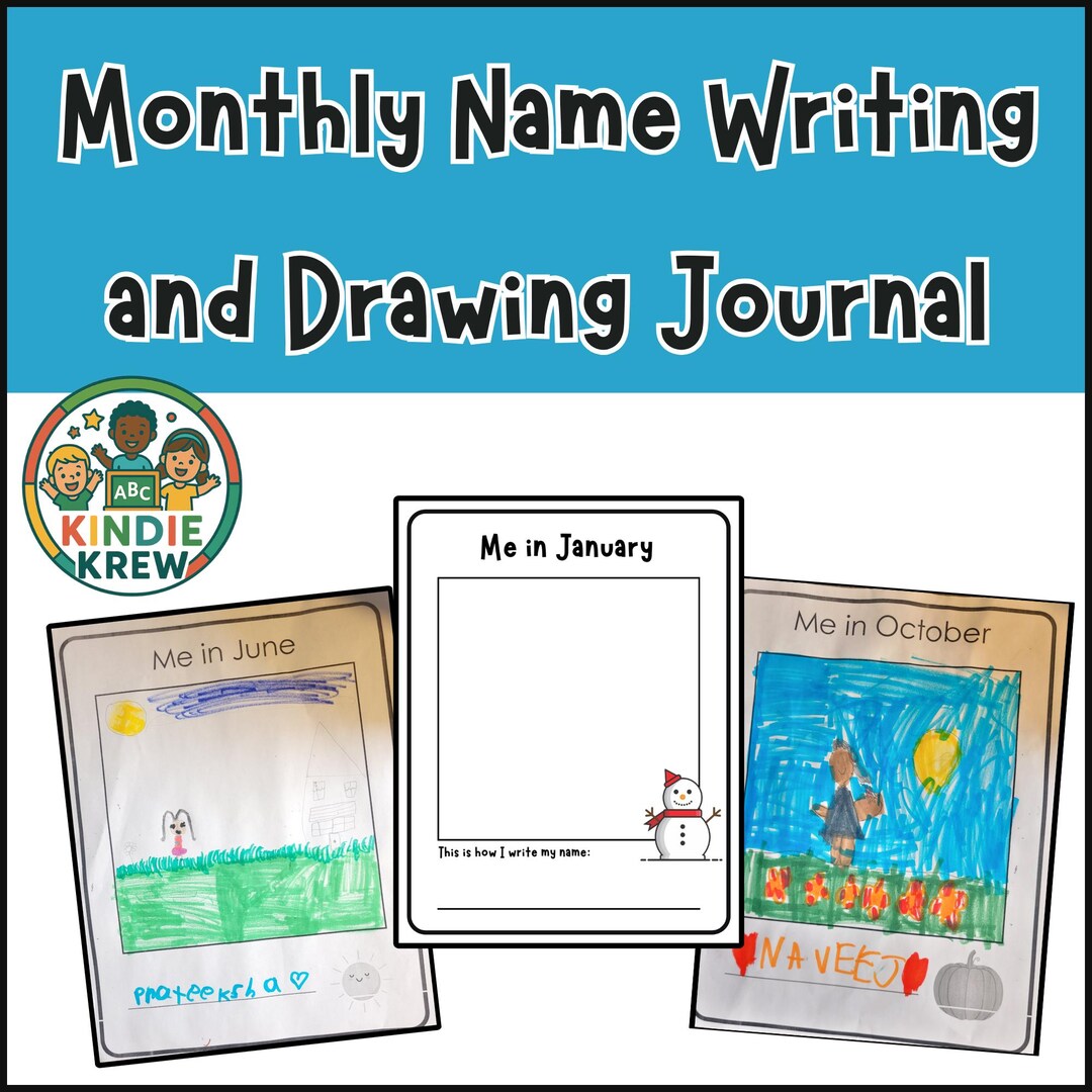 Watch Me Grow Monthly Name & Drawing Journal - Etsy