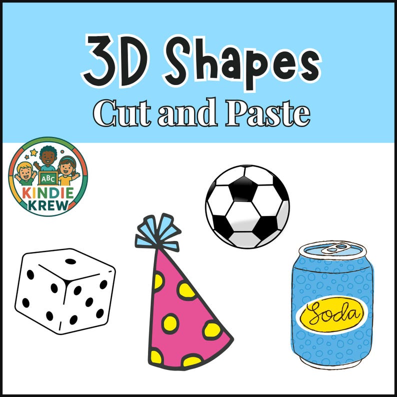 Sort the Shapes: 3D Shapes Cut and Paste Activity - Etsy
