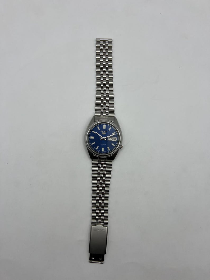 SEIKO 5 SNXS79 Beauty Blue Sunburst Dial Automatic 17 Jewels MEN’S ...