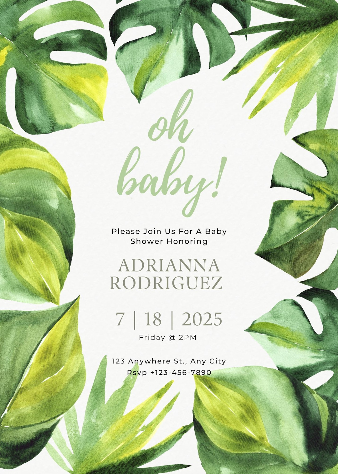 Nature Inspired Baby Shower Invite || Unisex Baby Shower Invite ...