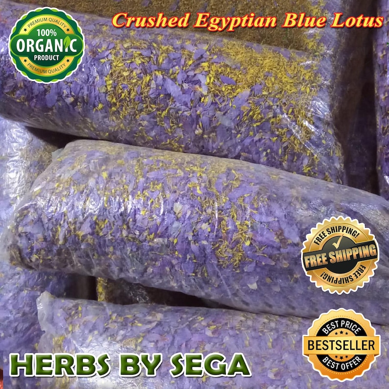 Crushed Egyptian Blue Lotus Flowers: Nymphaea Caerulea, Meditation Tea ...