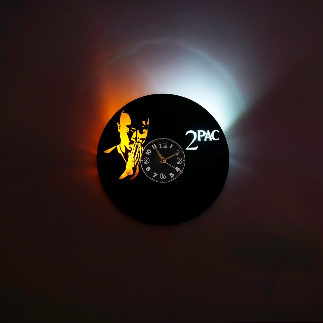 2pac Vinyl Record Wall Clock With LED Backlight – Hip Hop Wall Art, Rap ...
