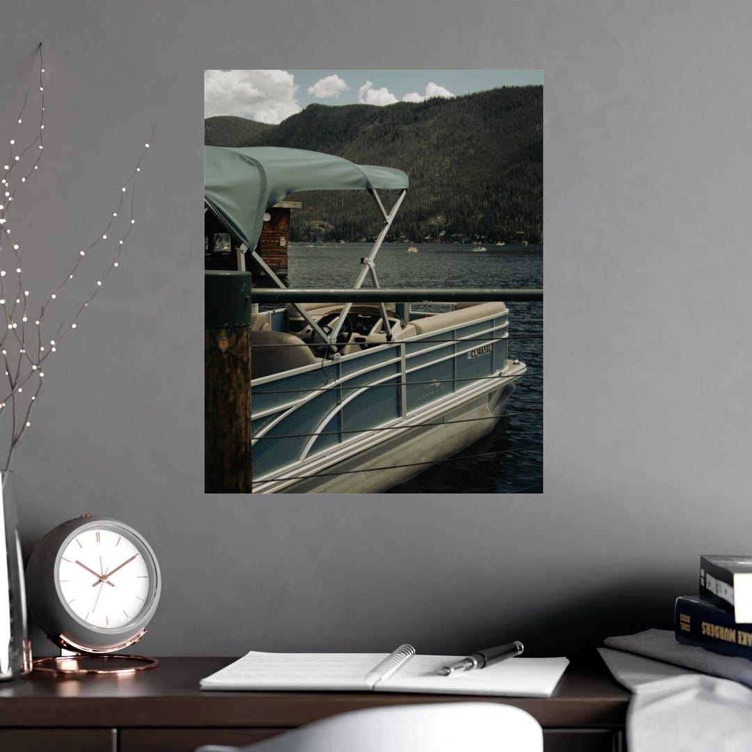 Pontoon Boat Lake Matte Poster Wall Art - Etsy