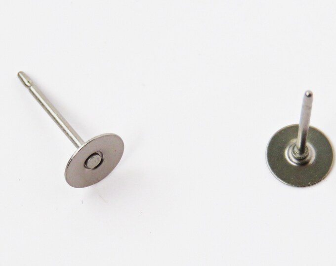 10 5mm Pure Titanium Earring Posts (posts + Pads) With or Without Backs ...