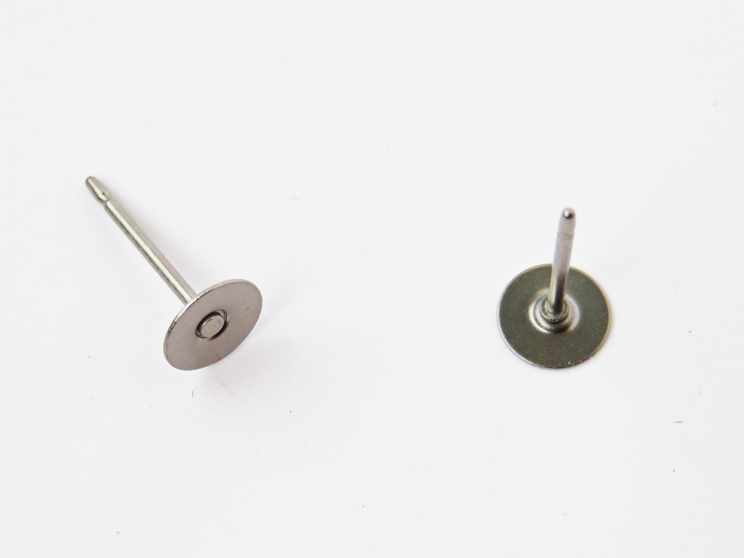 48 5mm Pure Titanium Earring Posts (posts + Pads) With or Without Backs ...