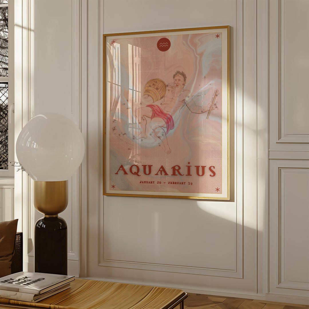 Aquarius Poster (DIGITAL, 3 Sizes) | Astrology Wall Art | Horoscope ...