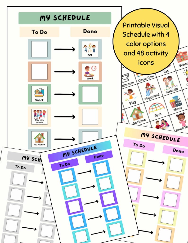 Printable Visual Schedule With Activity Icons - for School, Homeschool ...