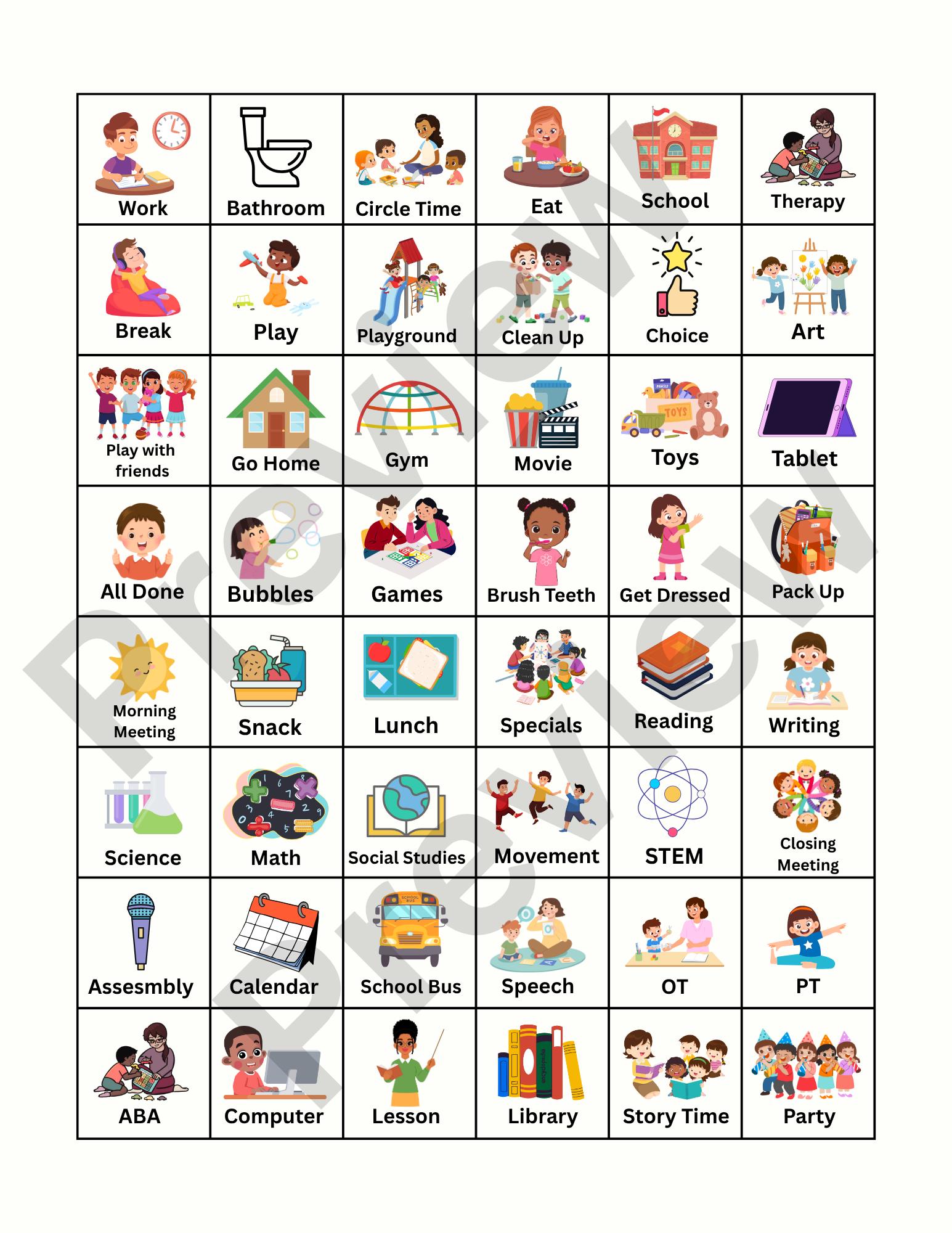 Printable Visual Schedule With Activity Icons - for School, Homeschool ...