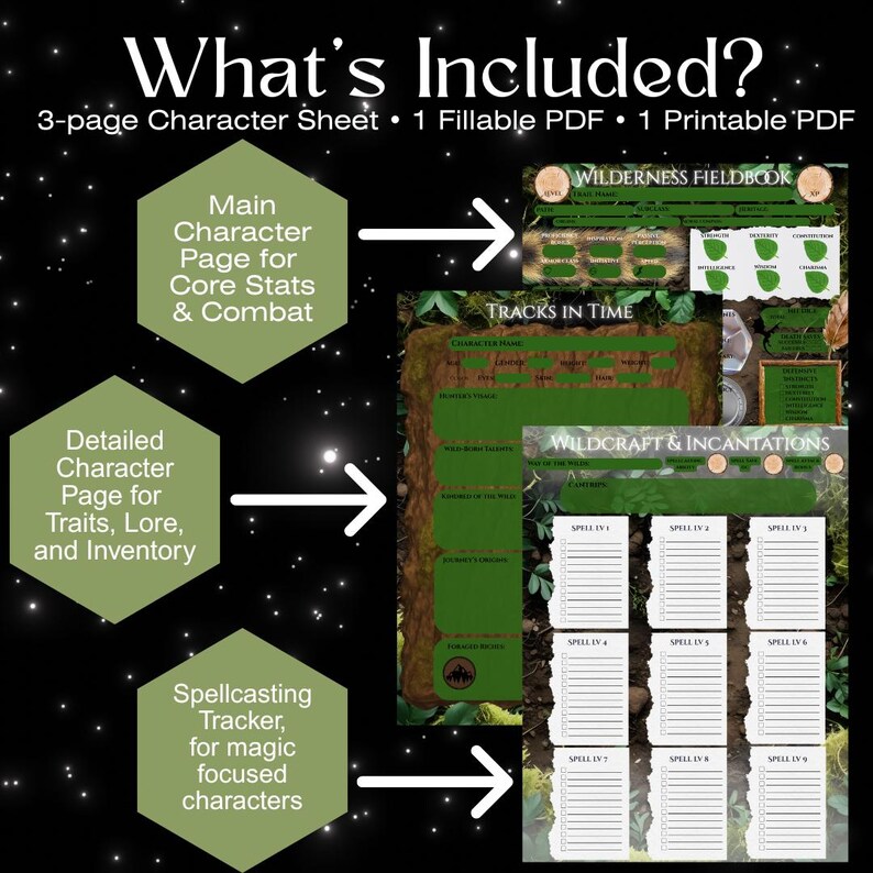 Ranger 5e Character Sheet: Wilderness Fieldbook (printable & Fillable ...