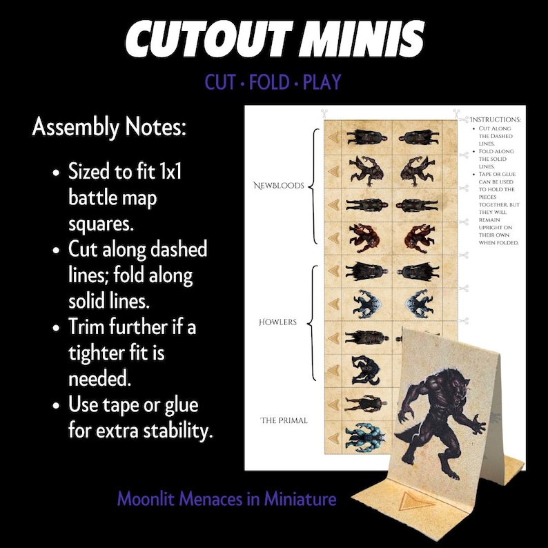 Printable Dnd Werewolf Encounter Kit – Werewolves, Humans, Courtyard ...