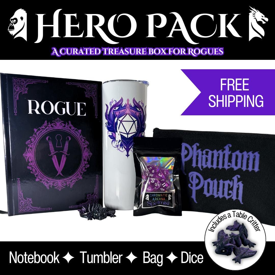 Rogue Hero Pack Gift Set | Dnd Rogue Accessories Bundle | Dice ...