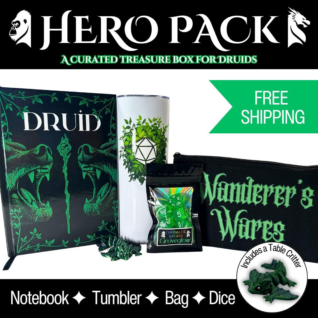 Druid Hero Pack Gift Set | Dnd Druid Accessories Bundle | Dice ...