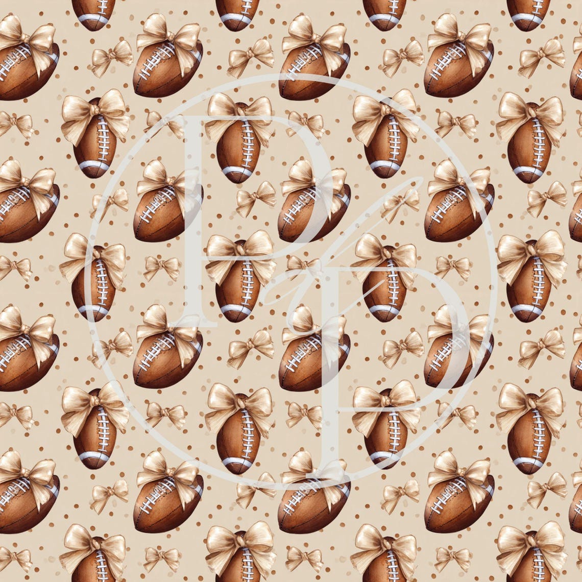 Football & Brown Bows Seamless Digital Paper – Fall Sports Theme ...