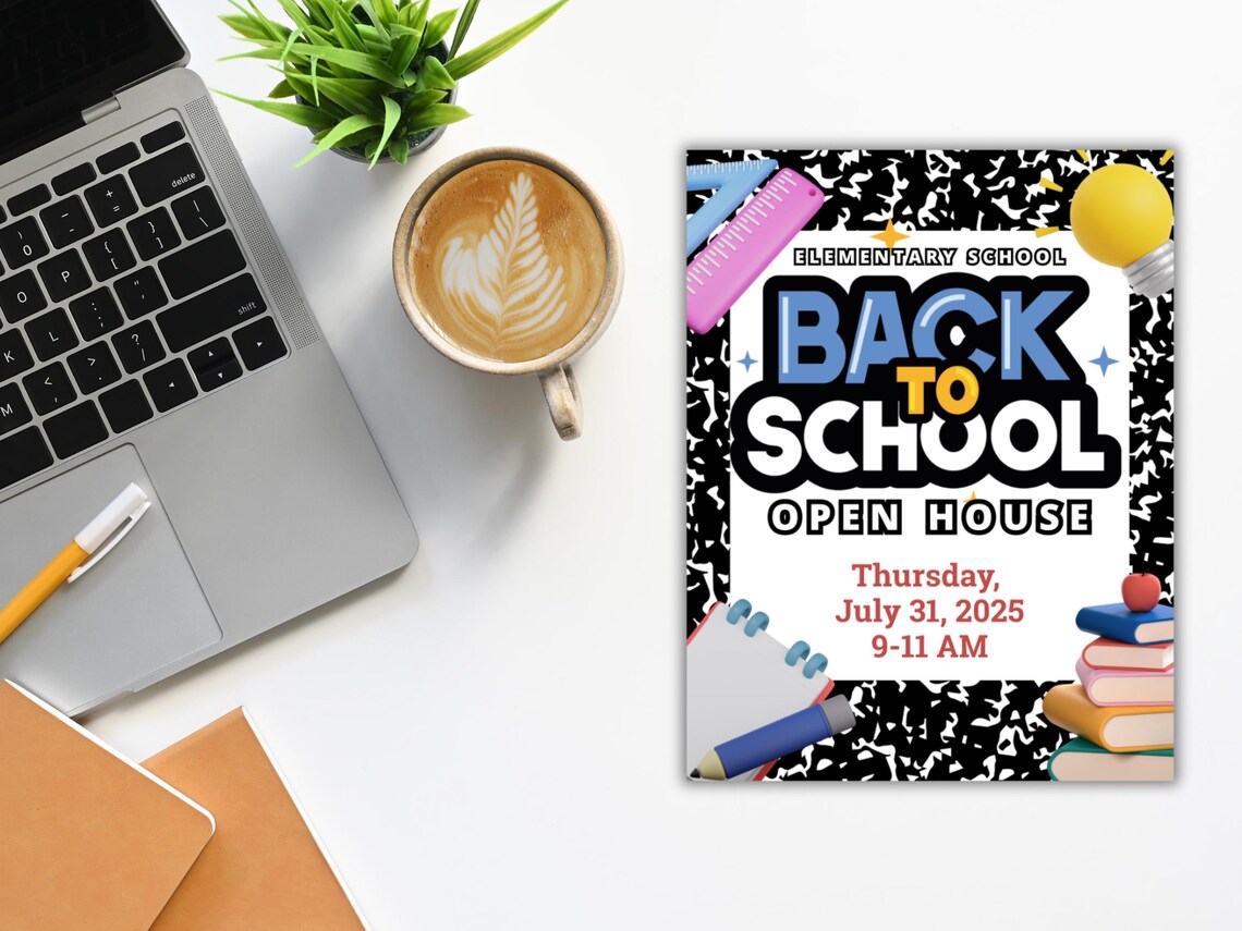 School Open House Invitation, Social Media Post for Open House - Etsy