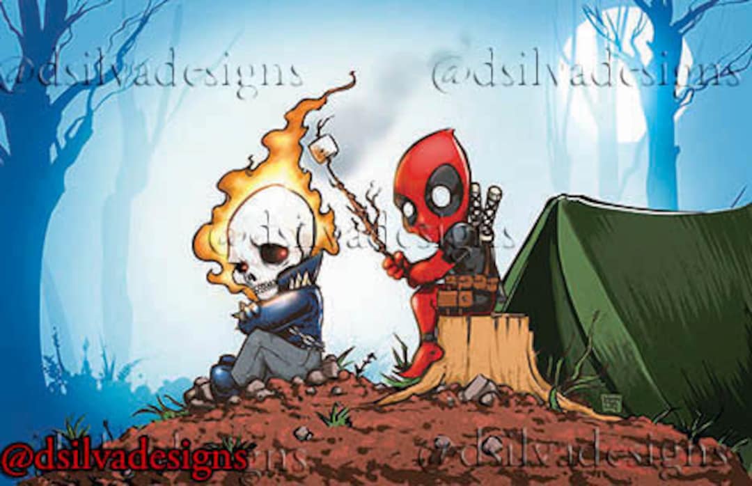 Ghost Rider & Deadpool Go Camping. - Etsy