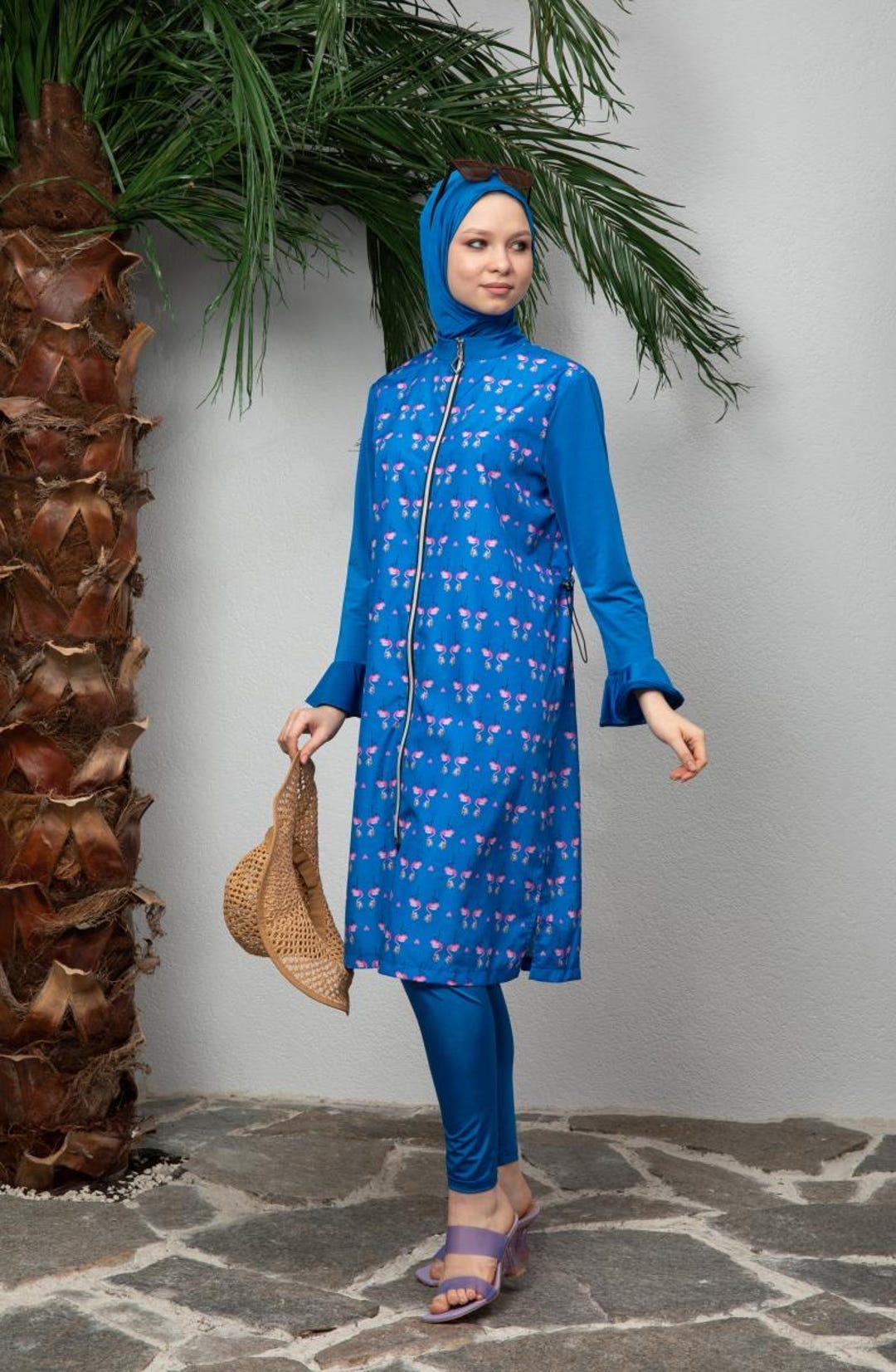 Blue Flamingo Full Hijab Swimsuit Set - Etsy