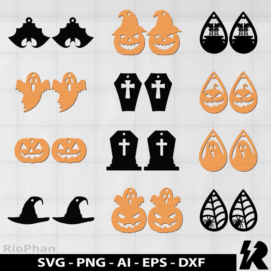 Cute Halloween Earrings SVG, Halloween Jewelry, Ghost Halloween ...