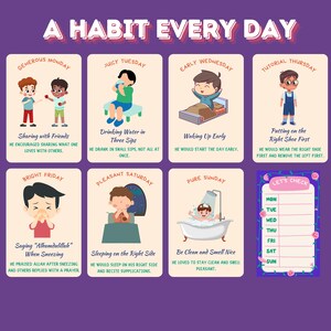 Sunnah Cards for Kids - Islamic Daily Habits - Eid Kids Activity ...