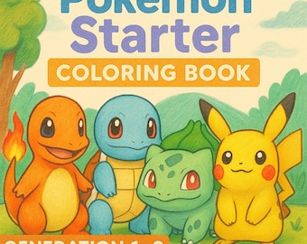 Printable Pokémon Starter Coloring Book – Digital Download (PDF) – Cute ...
