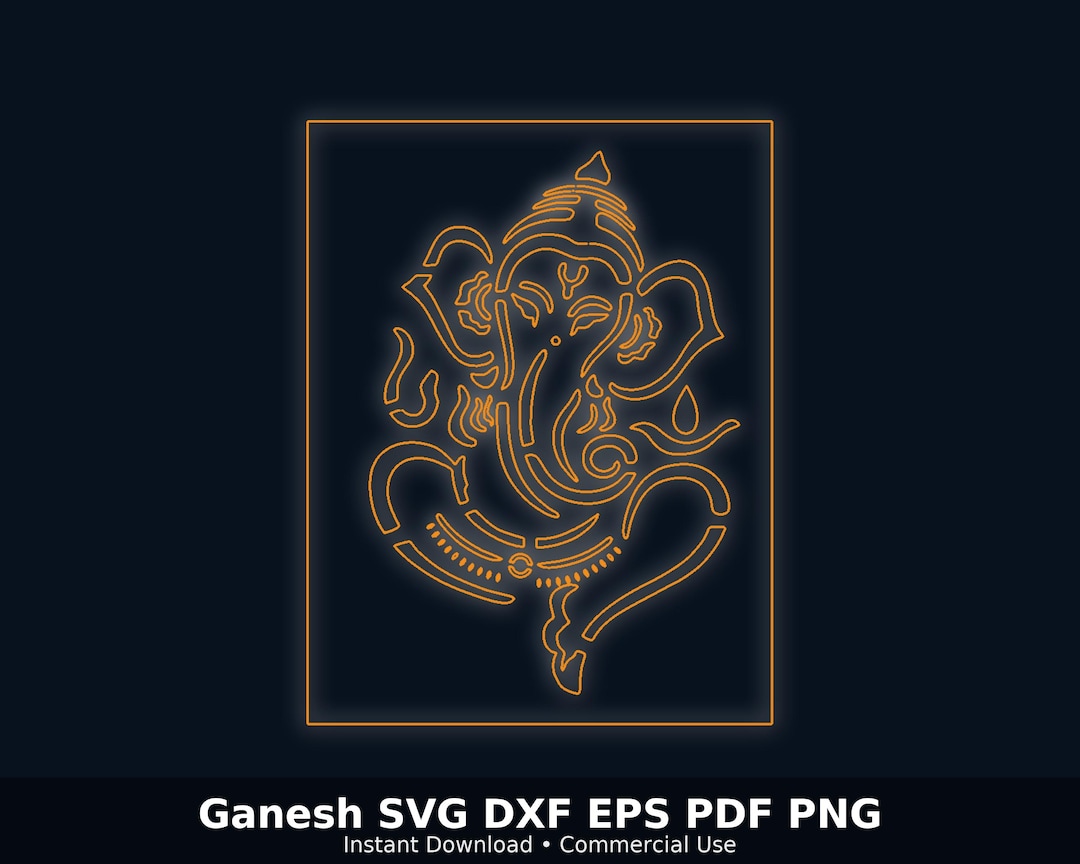 GANESHA SVG DXF – Lord Ganesha Outline for Wall Art, Engraving & Cnc ...