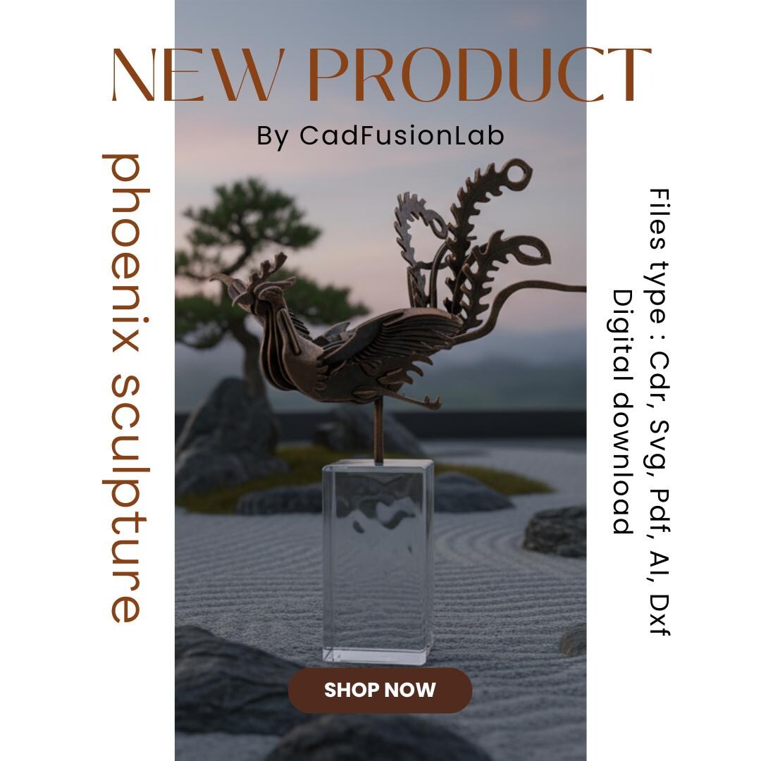 3D Phoenix Sculpture Laser Cut Files | CNC, Glowforge (digital Download ...