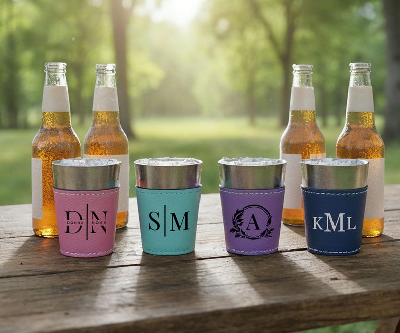 Personalized Leather Shot Glasses, Custom Logo Shot Glass, Engraved ...