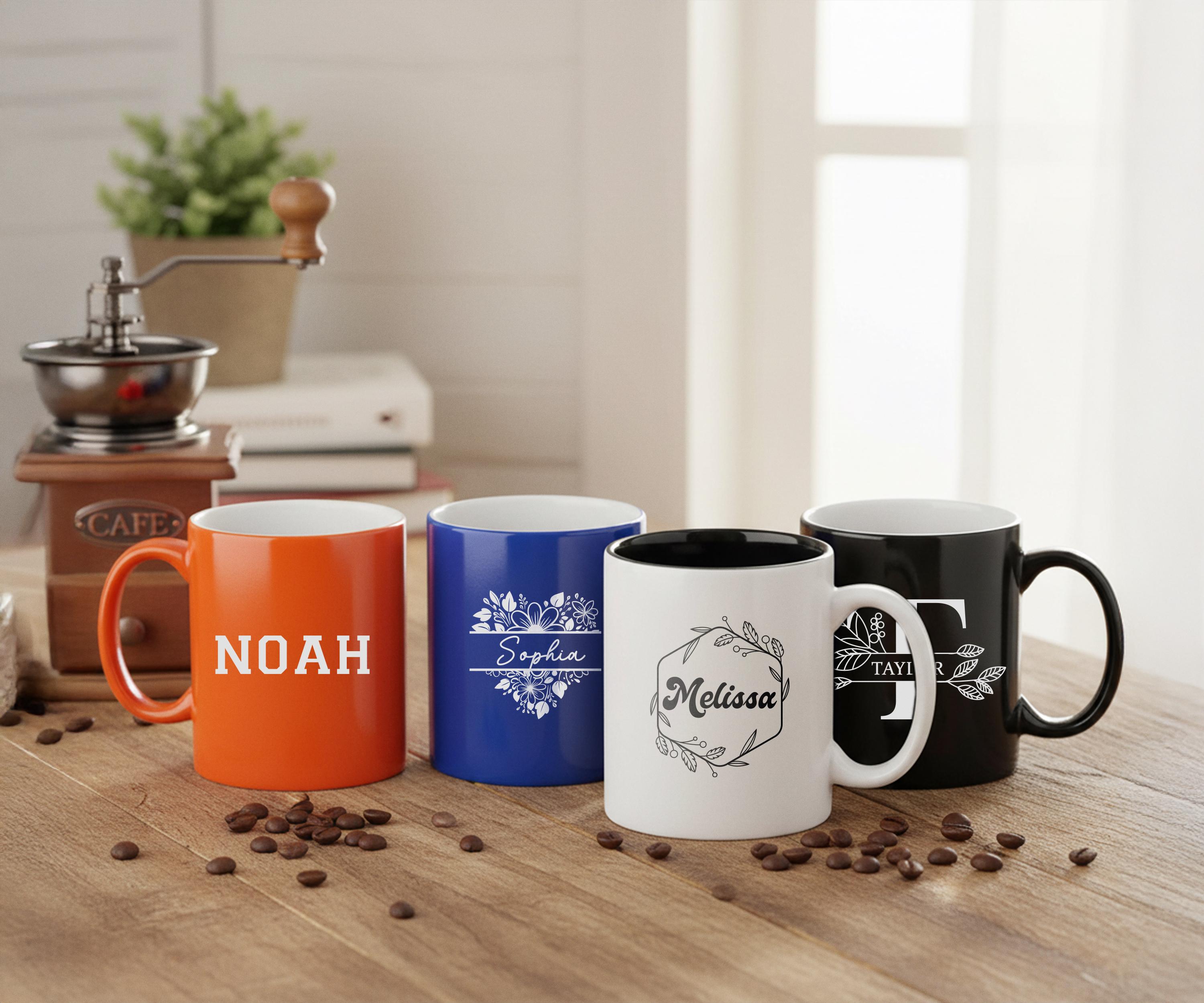 Custom Logo Ceramic Mug, Personalized Coffee Mug, Engraved Cups, Coffee ...