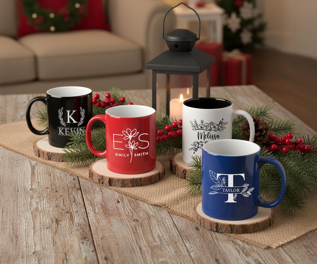 Custom Logo Ceramic Mug, Personalized Coffee Mug, Engraved Cups, Coffee ...