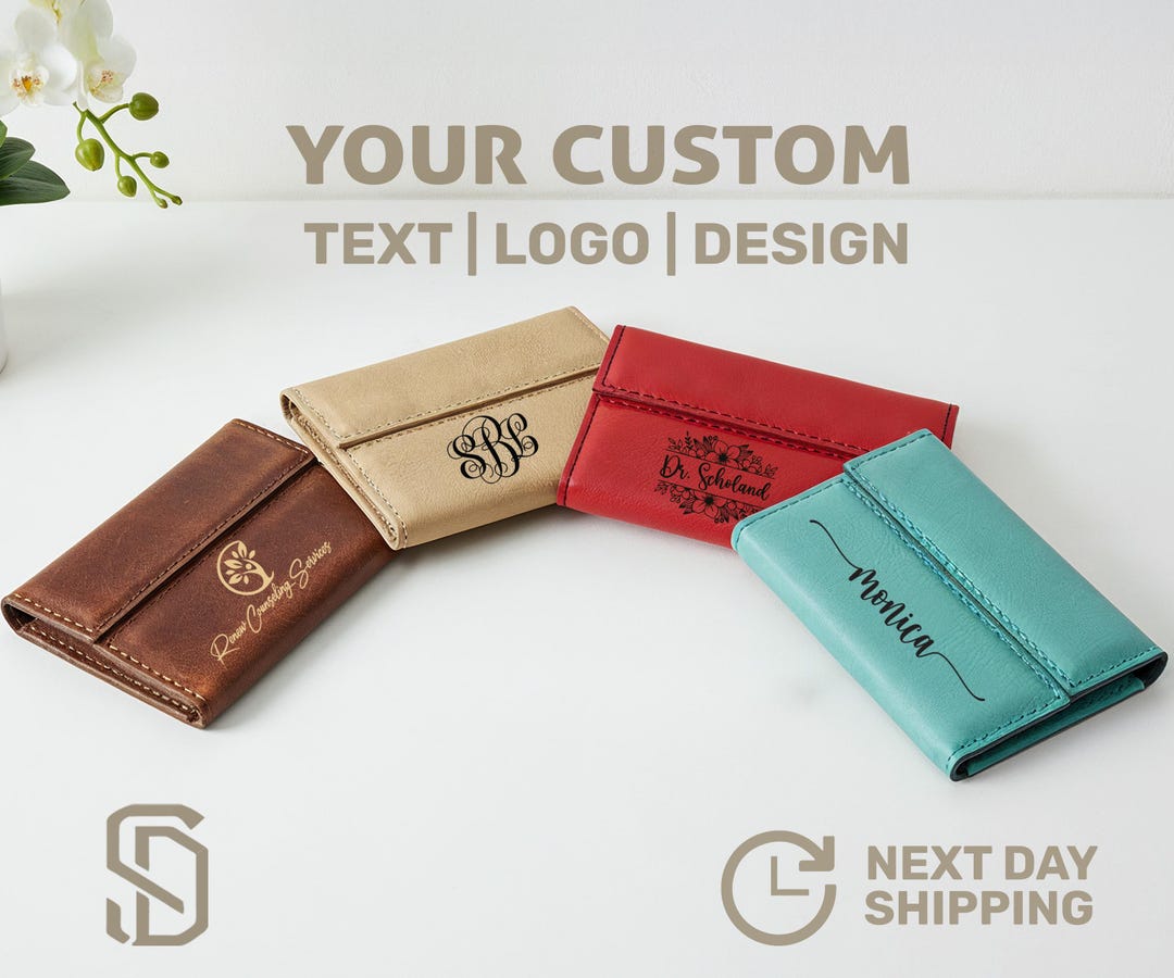 Custom Leather Business Card Holder, Personalized Business Card Holder ...