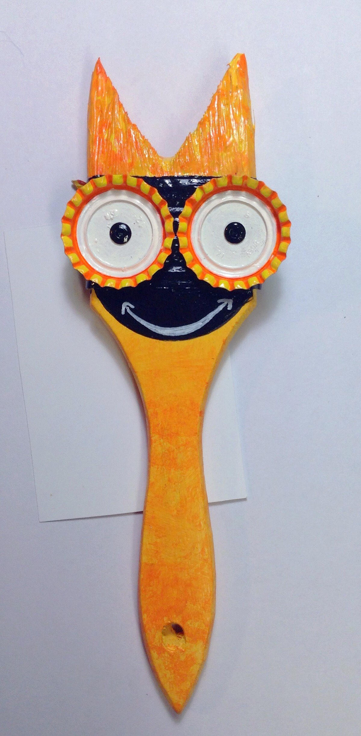 Happy Paint Brush #11, Limited Edition Funky Outsider Folk Art Paint ...