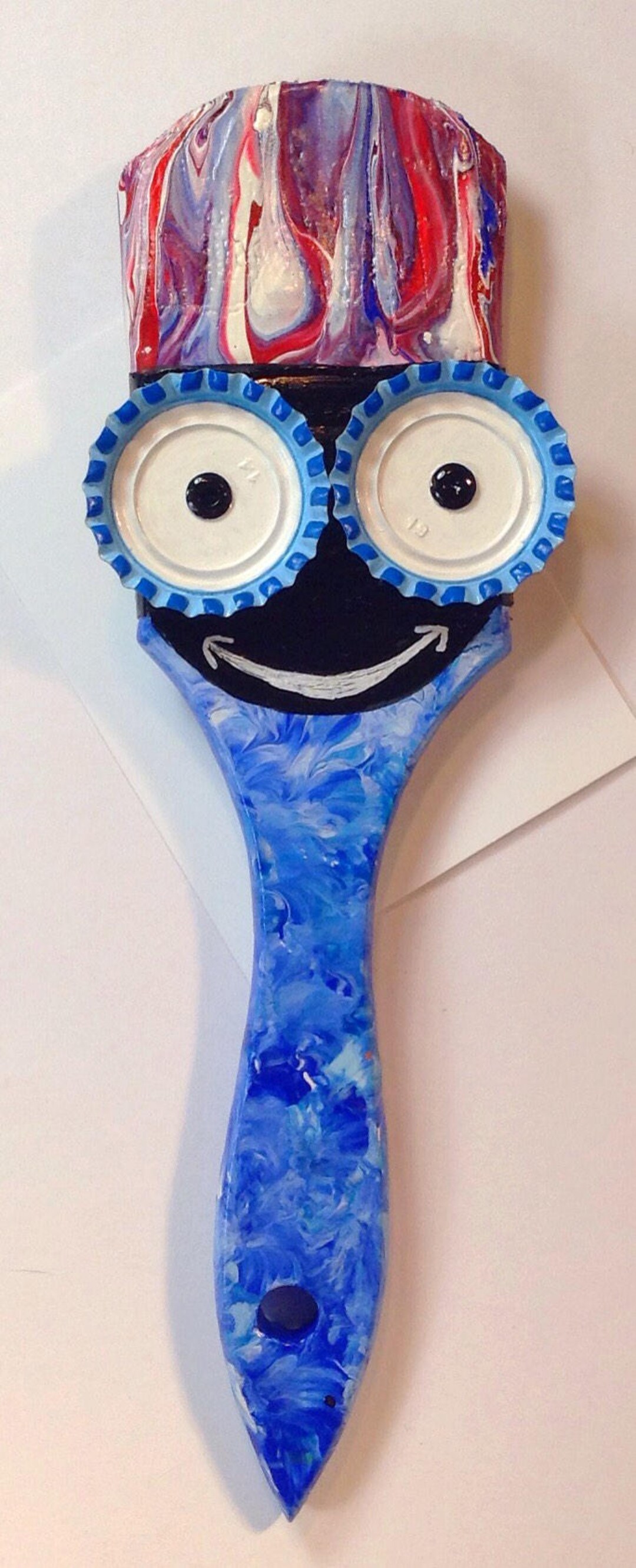 Happy Paint Brush #33, Limited Edition Funky Outsider Folk Art Paint ...