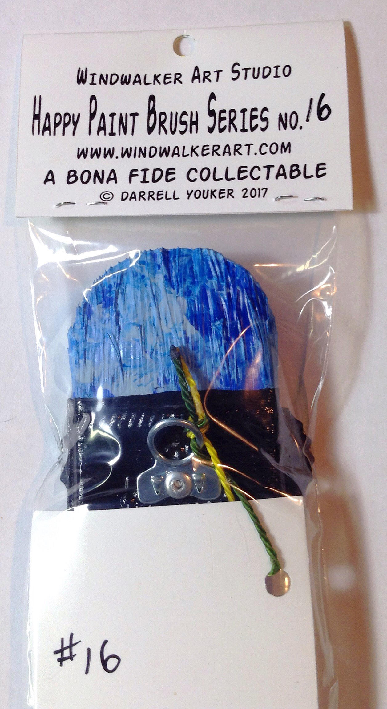 Happy Paint Brush 16, Limited Edition Funky Outsider Folk Art Paint ...
