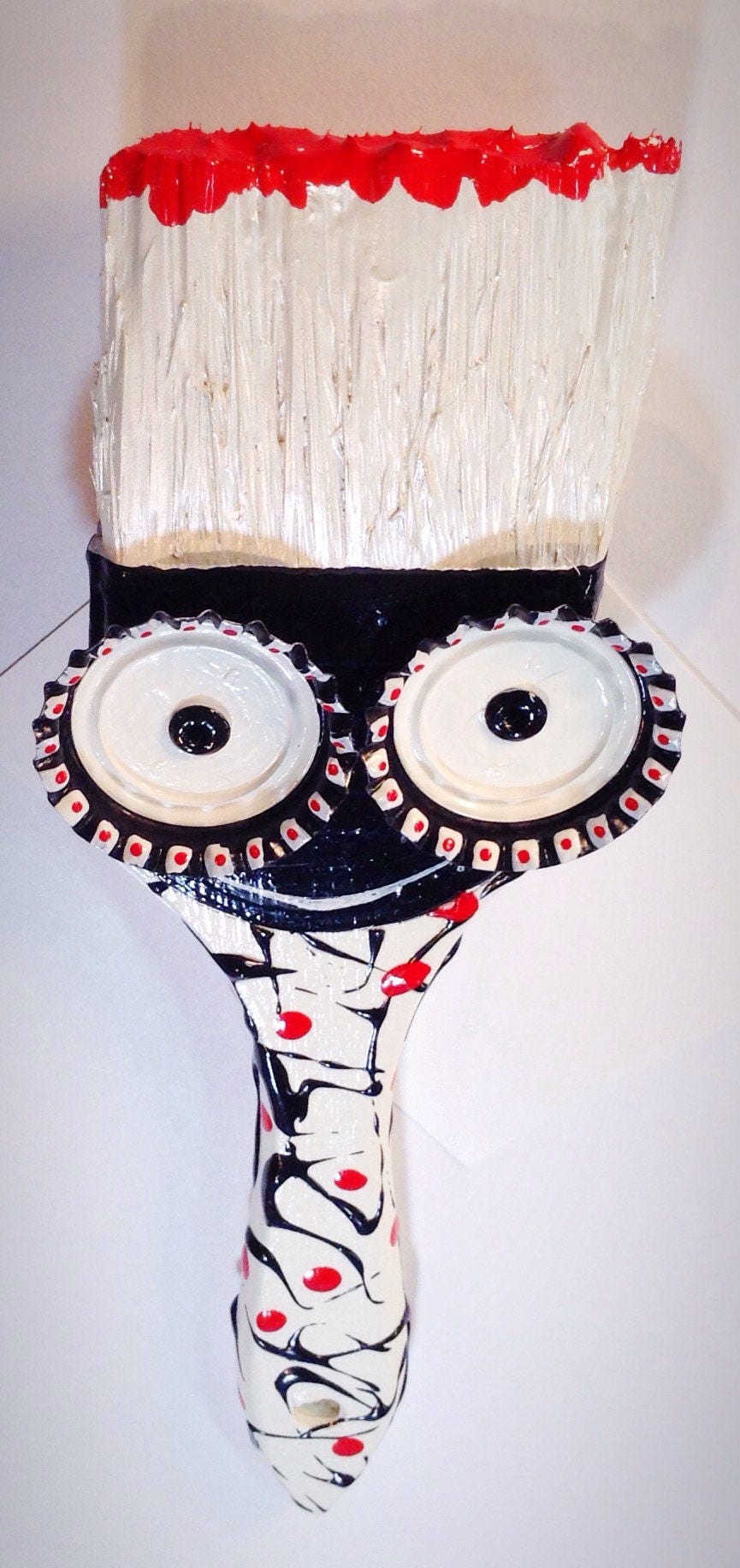 Happy Paint Brush #44, Limited Edition Funky Outsider Folk Art Paint ...