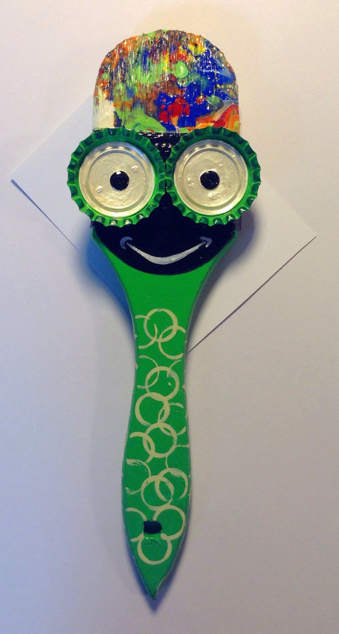 Happy Paint Brush #01, Limited Edition Funky Outsider Folk Art Paint ...