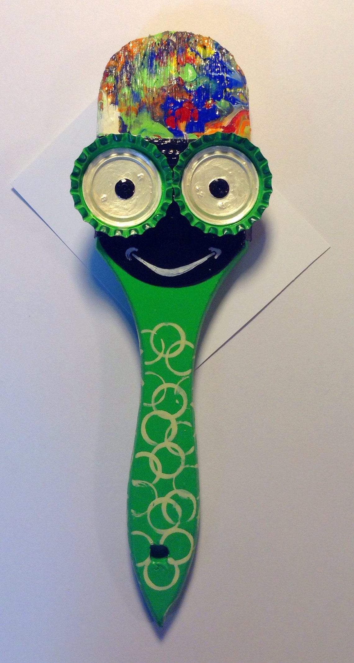 Happy Paint Brush 01 Limited Edition Funky Outsider Folk Art - Etsy
